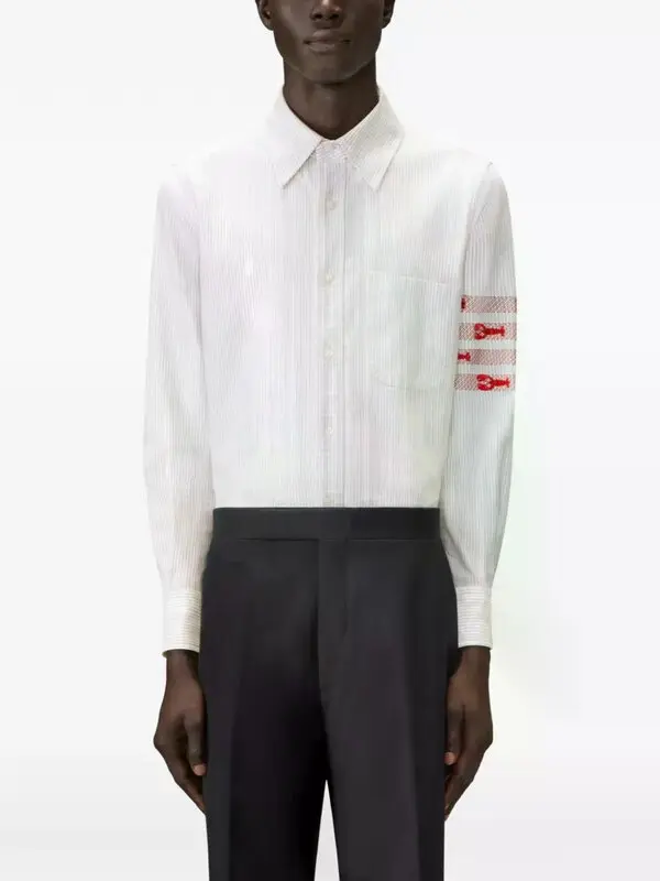 Thom Browne 4-bar Lobster-embroidered Shirt
