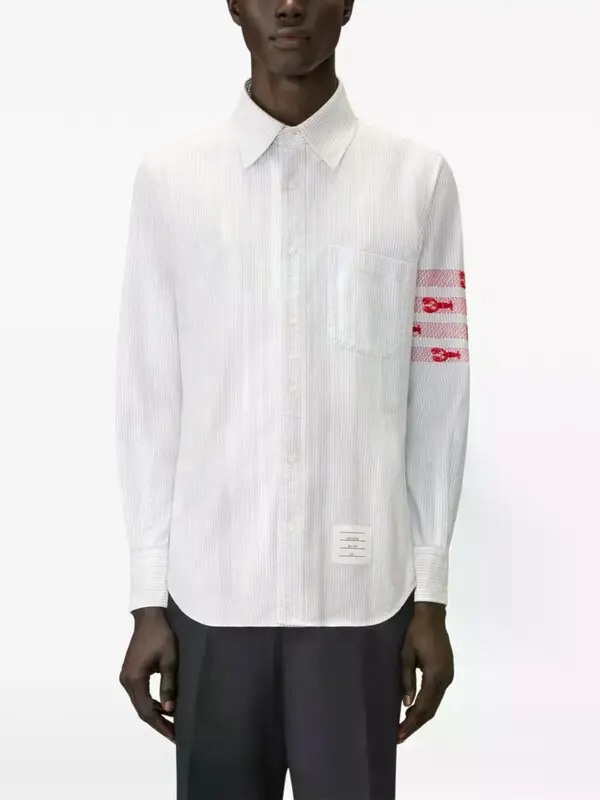 Thom Browne 4-bar Lobster-embroidered Shirt