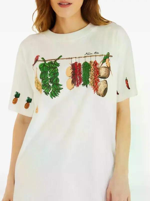 Farm Rio Graphic Print T-shirt - Neutrals