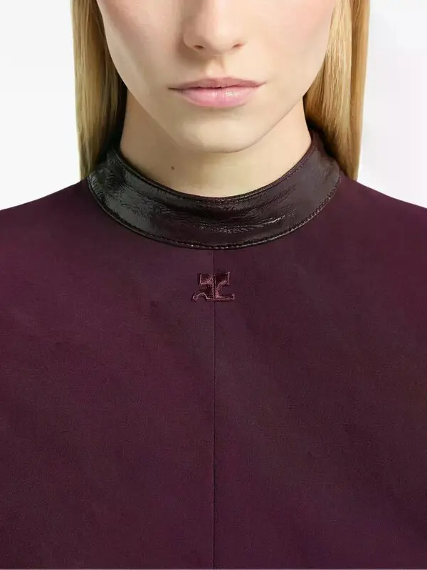 COURREGES Heritage Vinyl-collar Logo-patch Blouse