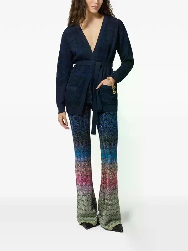 Missoni Zigzag-knit Belted Cardigan