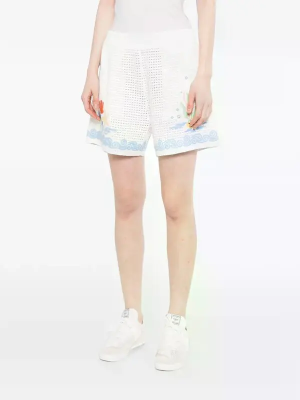 Casablanca Crochet Knit Shorts