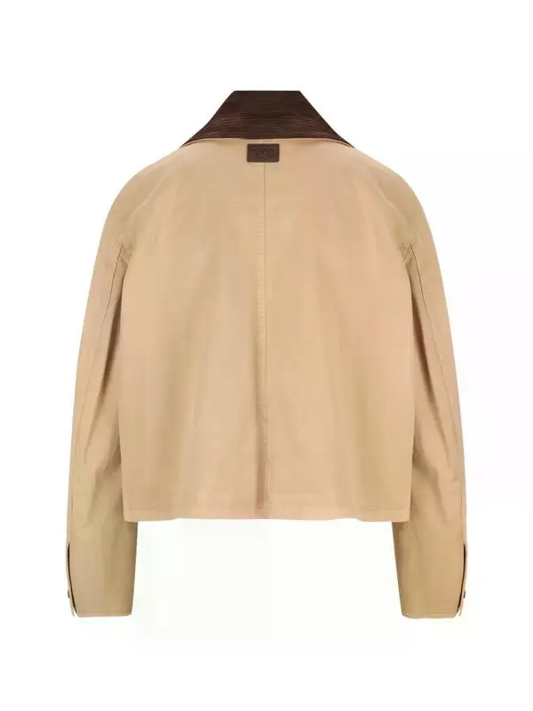 Loewe Corduroy-collar Zip-up Jacket - Neutrals