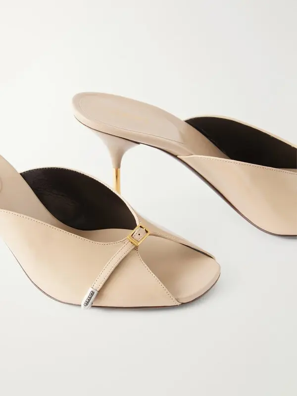 Versace Nyx Leather Mules - Neutrals