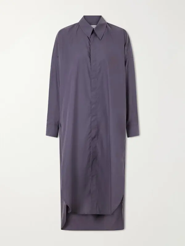 THE FRANKIE SHOP Bloom Organic Cotton Midi Shirt Dress - Gray