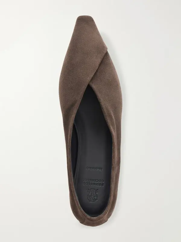 Brunello Cucinelli Suede Ballerina Flats