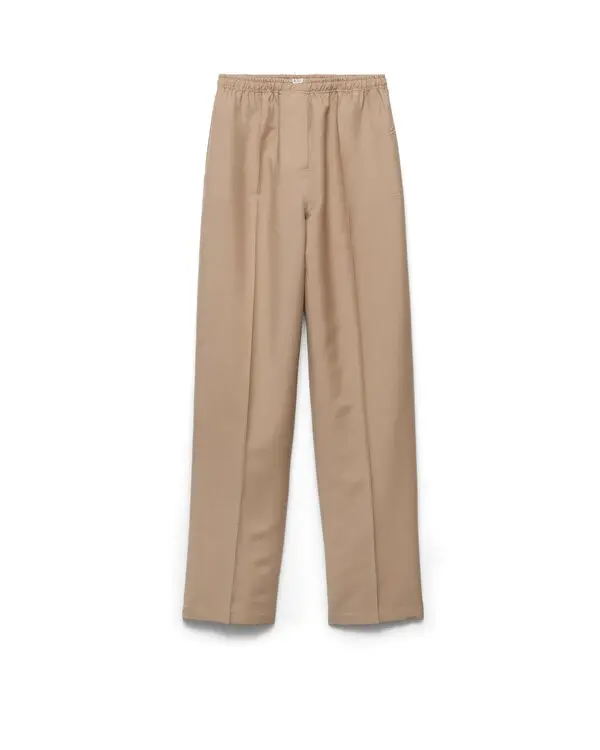 Prada Light Mohair Straight-leg Drawstring Trousers