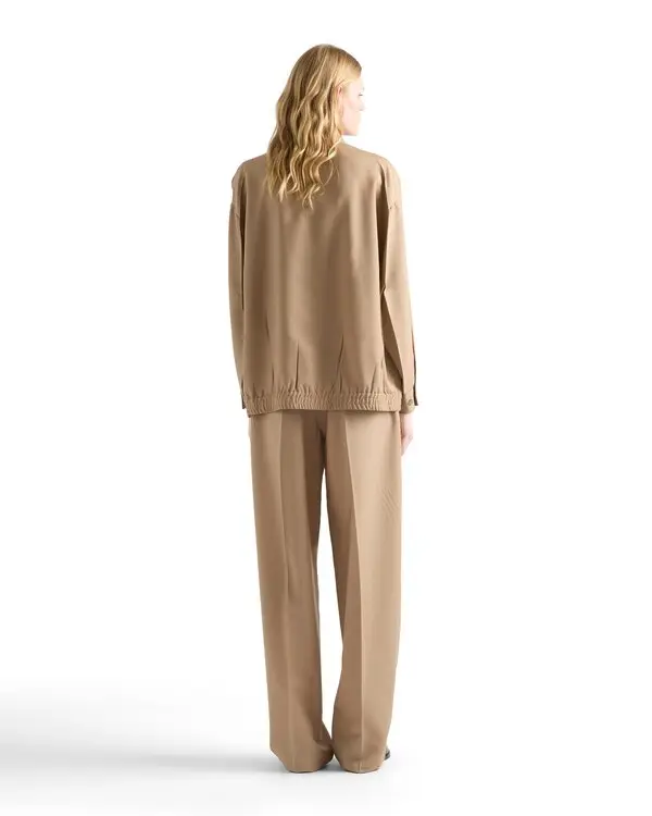 Prada Light Mohair Straight-leg Drawstring Trousers