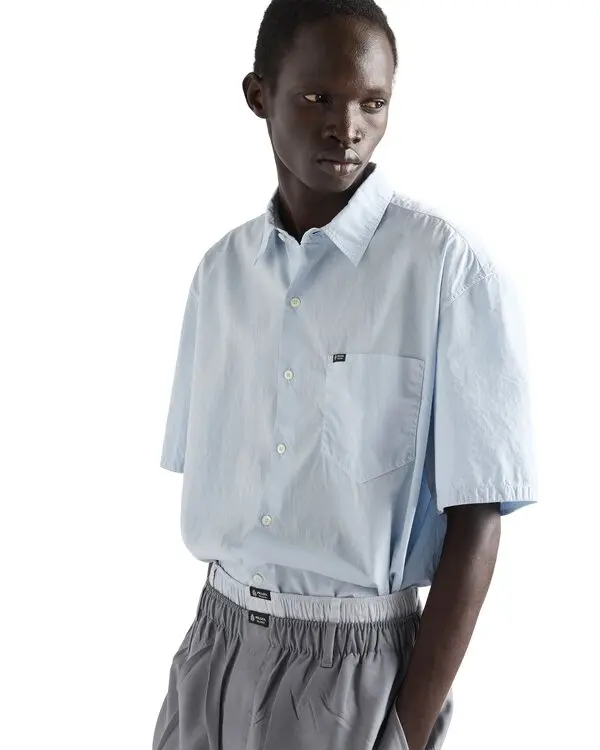 Prada Short-sleeved Cotton Shirt - Light Blue