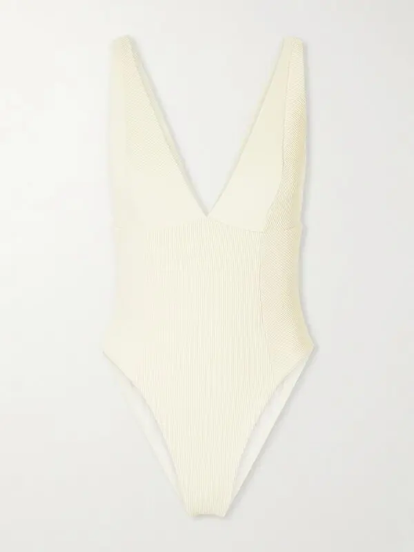 HAIGHT. Raquel Ribbed Swimsuit - Neutrals