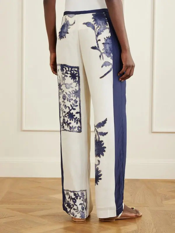 SIR. Phillipa Georgette Straight-leg Pants In Eira Midnight Print - Multi