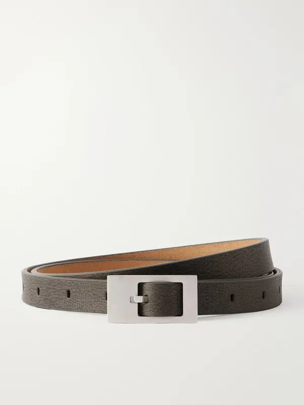 Rick Owens Leather Belt With Silver-tone Buckle - Black