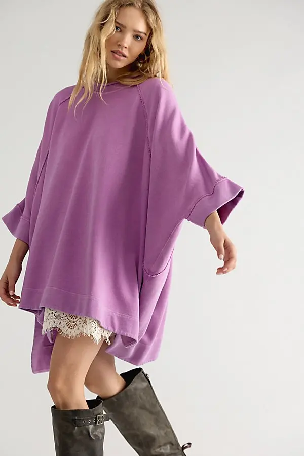 Free People We The Free All Here Oversized Sweatshirt - Butterfly Tree