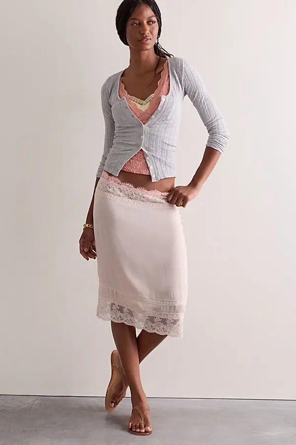 INTIMATELY Soft Pointelle Cardigan - Heather Grey