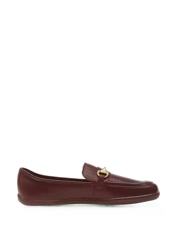 Be Lenka Horsebit Woven Detail Loafers - Red