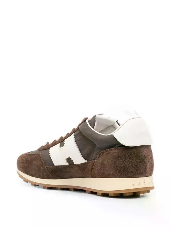 Hogan Paneled Lace-up Sneakers - Brown
