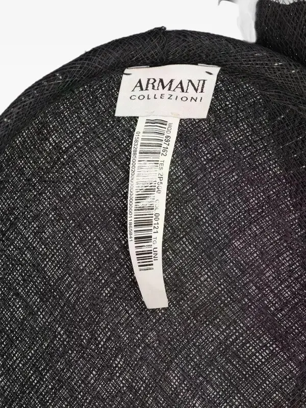 Giorgio Armani Fascinator Hat With Spiral Print And Feather Embellishment