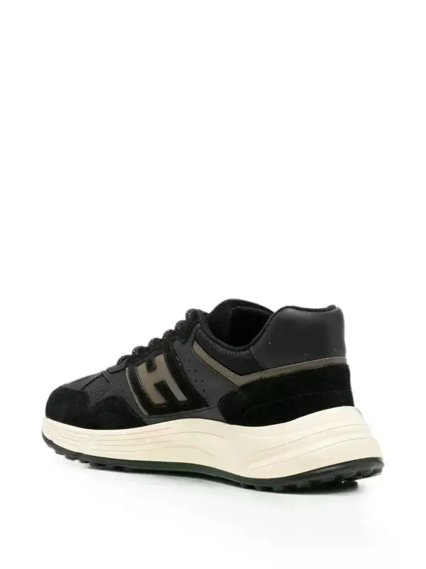 Hogan Paneled Lace-up Sneakers - Black