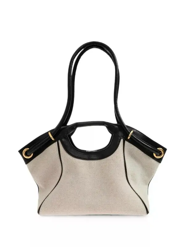 Balmain Calf Leather-trimmed Canvas Tote Bag