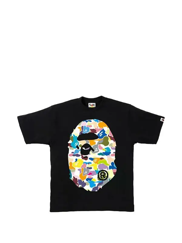 A BATHING APE Multi Camo Ape Head T-shirt - Black