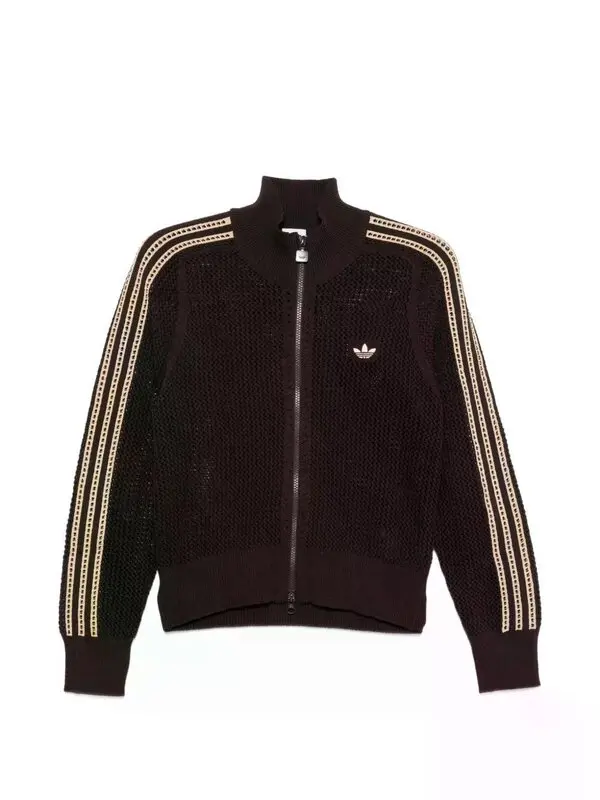 Adidas Mock Neck Zip-up Cardigan - Brown