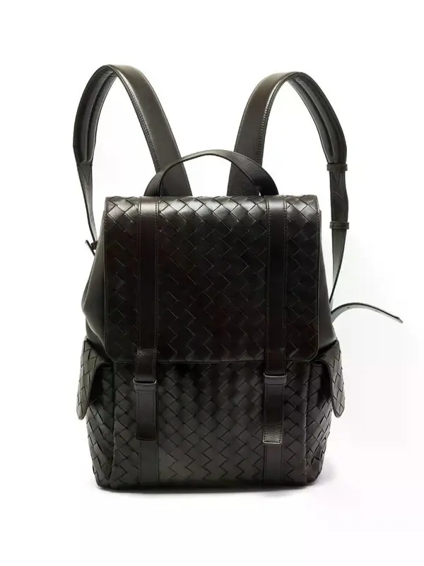 Bottega Veneta Intrecciato Leather Backpack - Brown