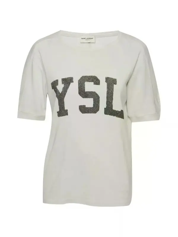 Saint Laurent Logo Print T-shirt - Neutrals
