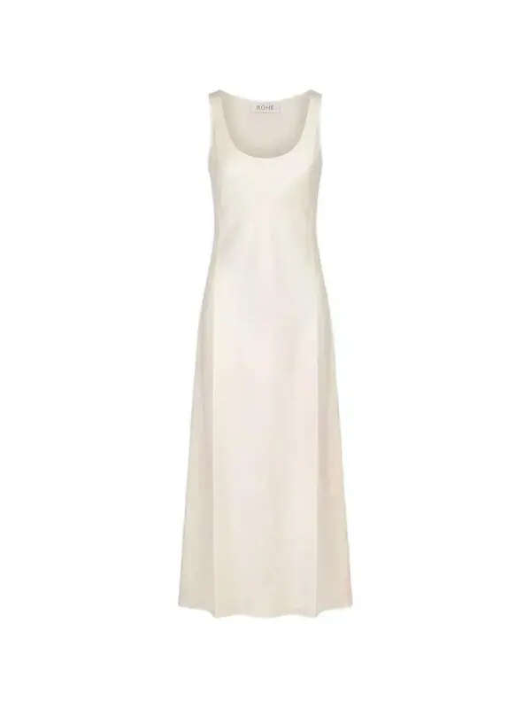 RÓHE Satin Maxi Dress With Scoop Neck