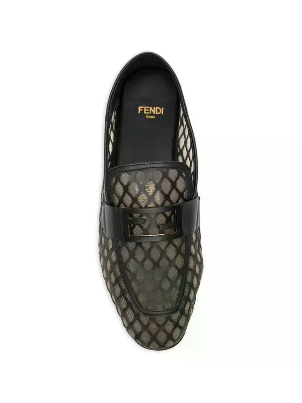 Fendi Ff-logo Cut-out Ballet Flats