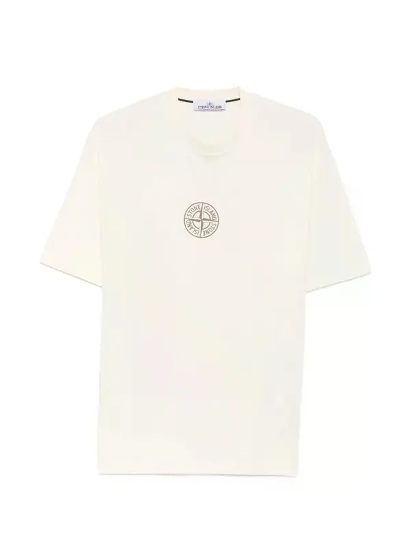 Stone Island Logo-print Cotton T-shirt - Neutrals