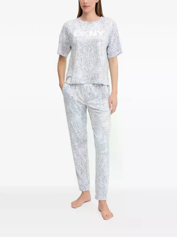 Dkny Logo-print Leopard-pattern Pajamas