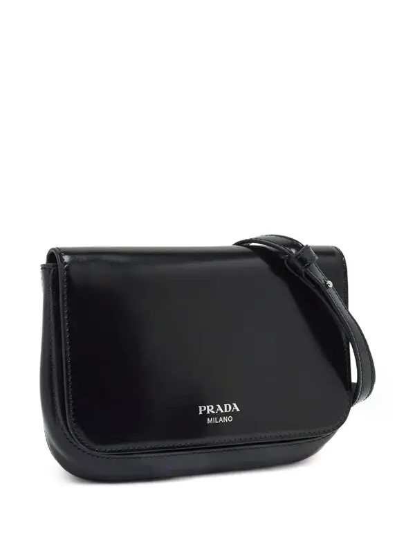 Prada Brushed Leather Flap Crossbody Bag