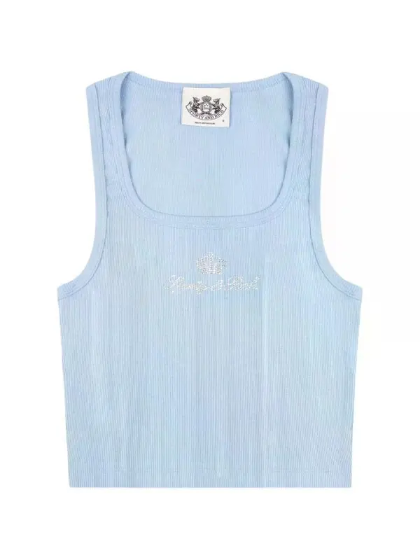 Juicy Couture Ribbed Knit Cropped Top - Blue
