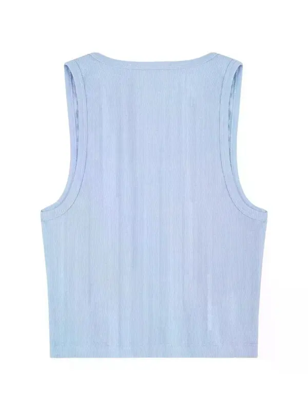 Juicy Couture Ribbed Knit Cropped Top - Blue
