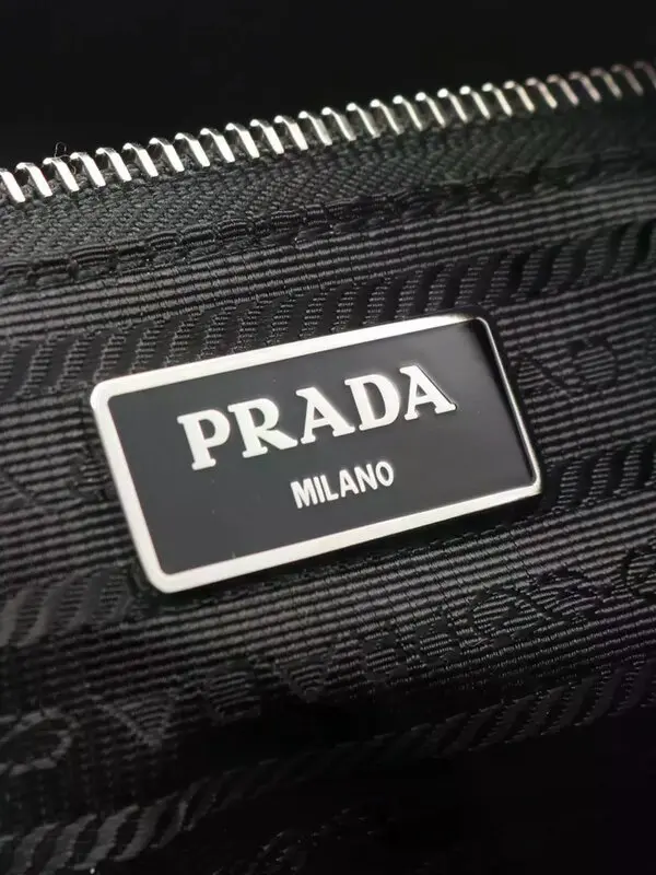 Prada Saffiano Trimmed Tessuto Satchel - Black