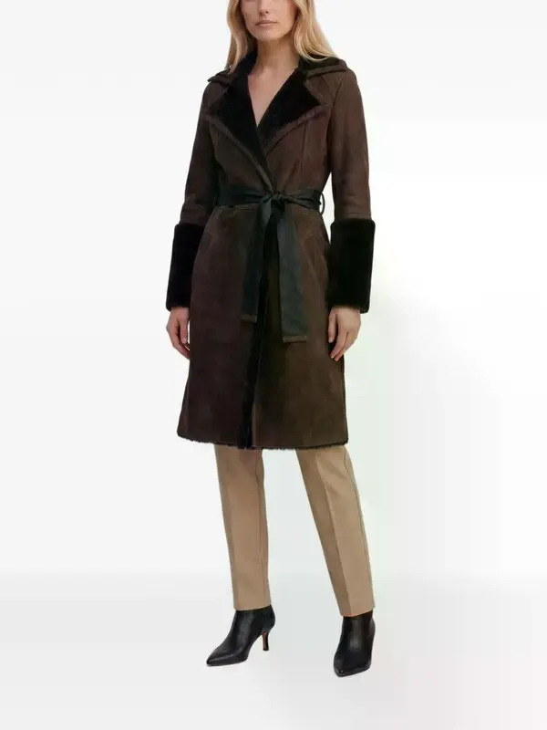 Gucci Belted Shearling Coat