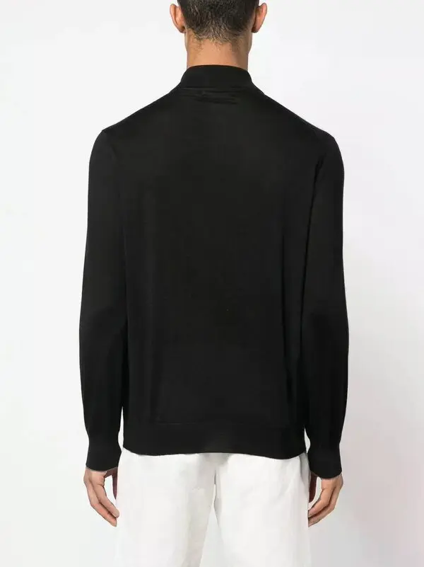 Brunello Cucinelli Button-front Long-sleeved Polo Shirt - Black