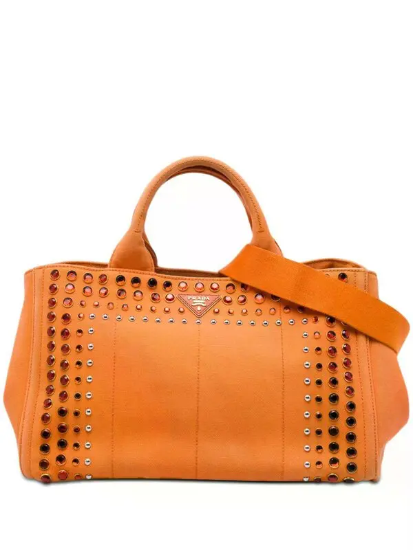 Prada Canvas Canapa Bijoux Satchel - Orange