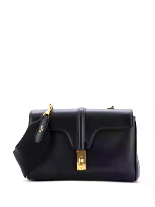 Celine Soft 16 Bag Smooth Calfskin Shoulder Bag - Black
