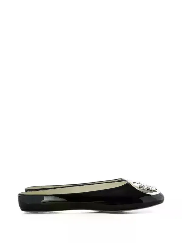 Tory Burch Logo-plaque Patent Calf Leather Mules
