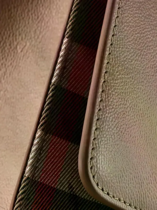 Burberry Mackford Leather And House Check Canvas Small Shoulder Bag - Neutrals