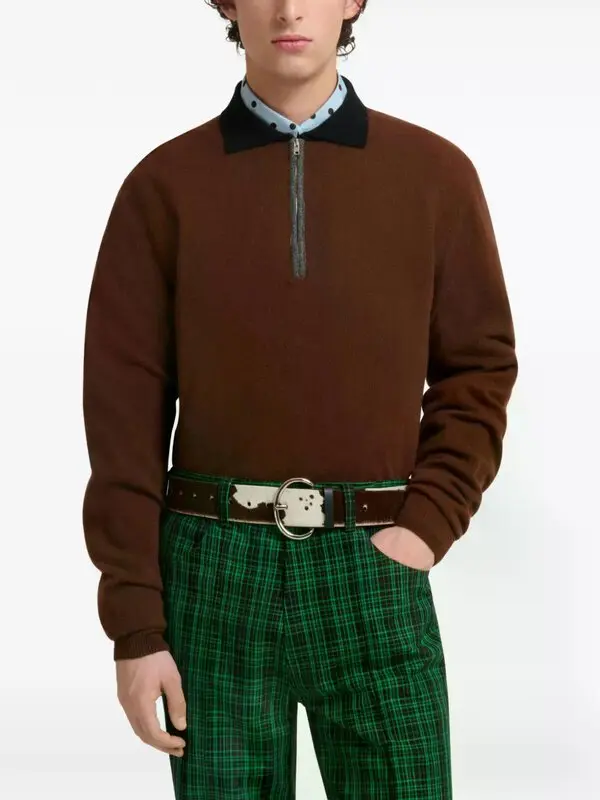 Marni Pure Cashmere Layered Effect Polo Jumper