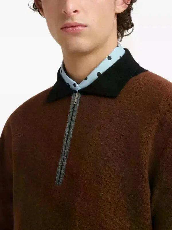 Marni Pure Cashmere Layered Effect Polo Jumper