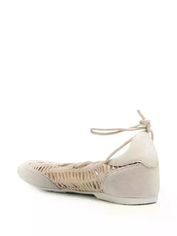 Patrizia Pepe Dancing Skin Raffia Ballet Flats
