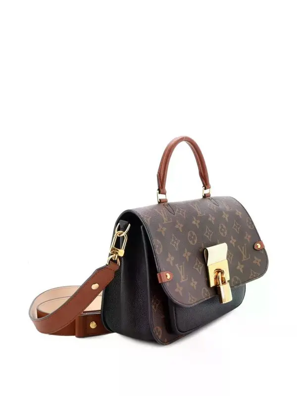 LOUIS VUITTON Monogram Canvas Leather Satchel - Black