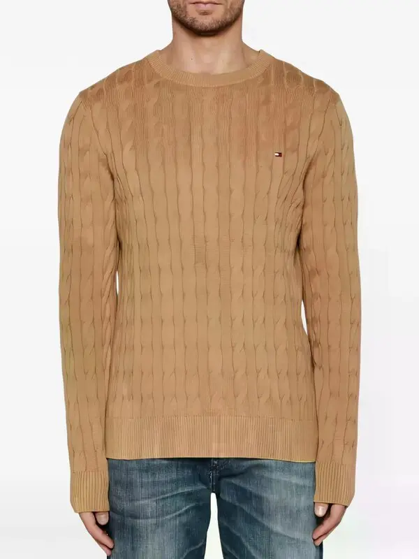 Tommy Hilfiger Cable Knit Sweater - Brown