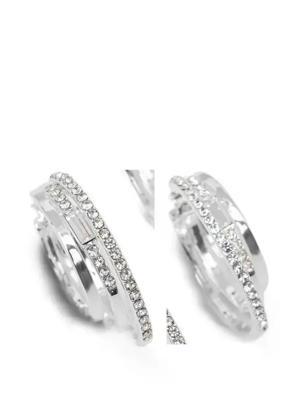 Dkny Juna Crystal-embellished Layered Hoop Earrings - Silver