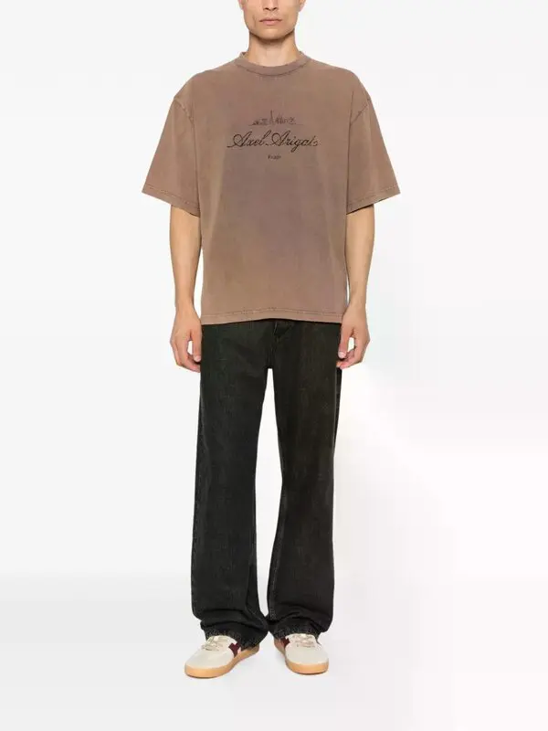 Axel Arigato Paris Washed Sky Cotton T-shirt - Brown