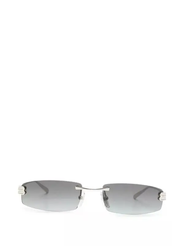 Balenciaga Gossip Rectangle Sunglasses - Silver