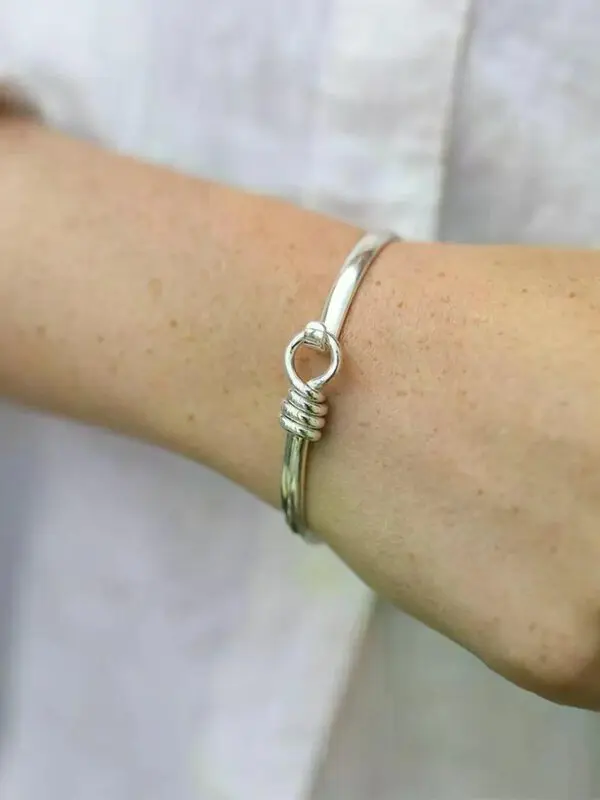 AUREE JEWELLERY Tone Rope Detail Bangle - Silver
